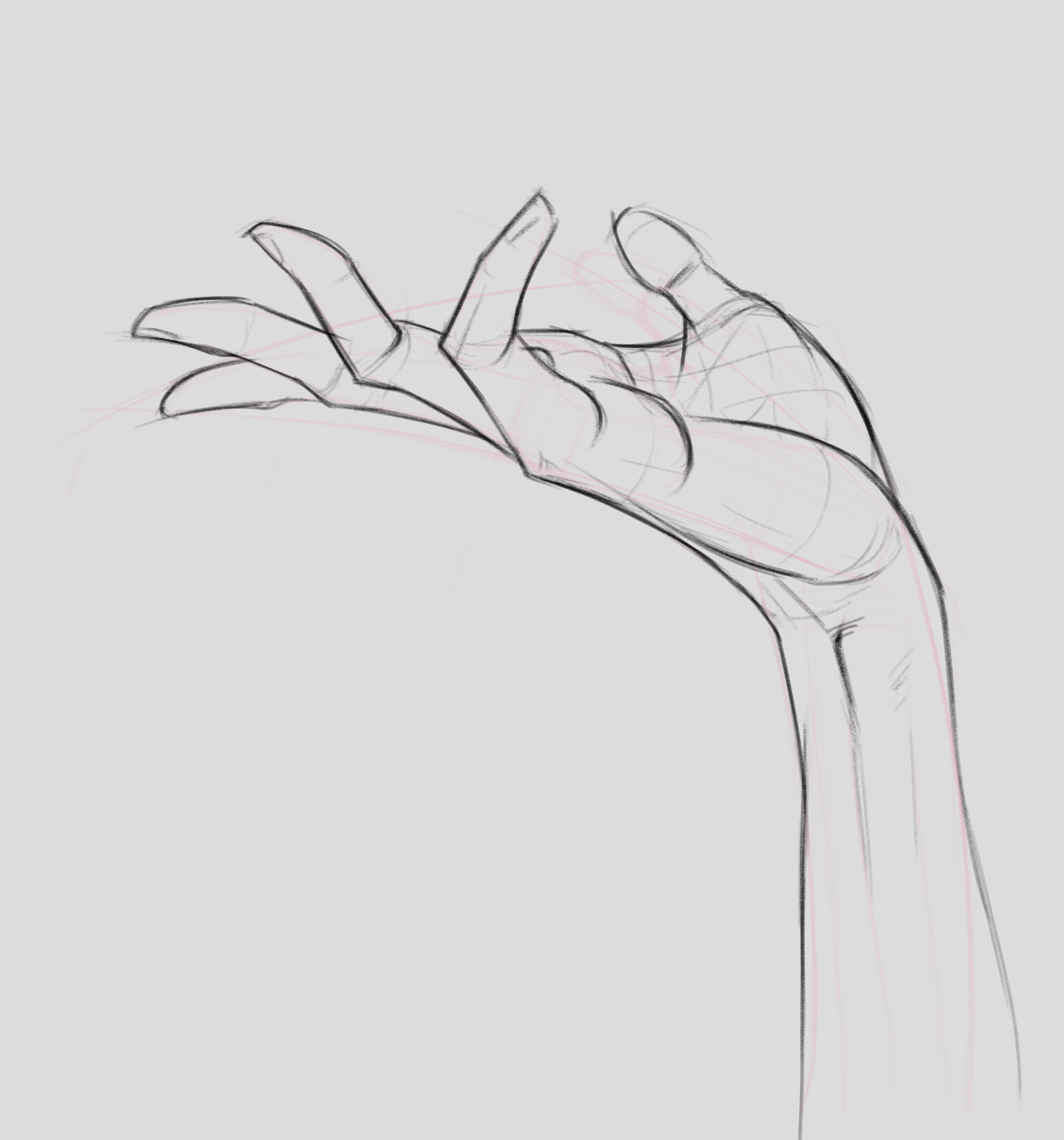 Hand Reaching Forward Drawing