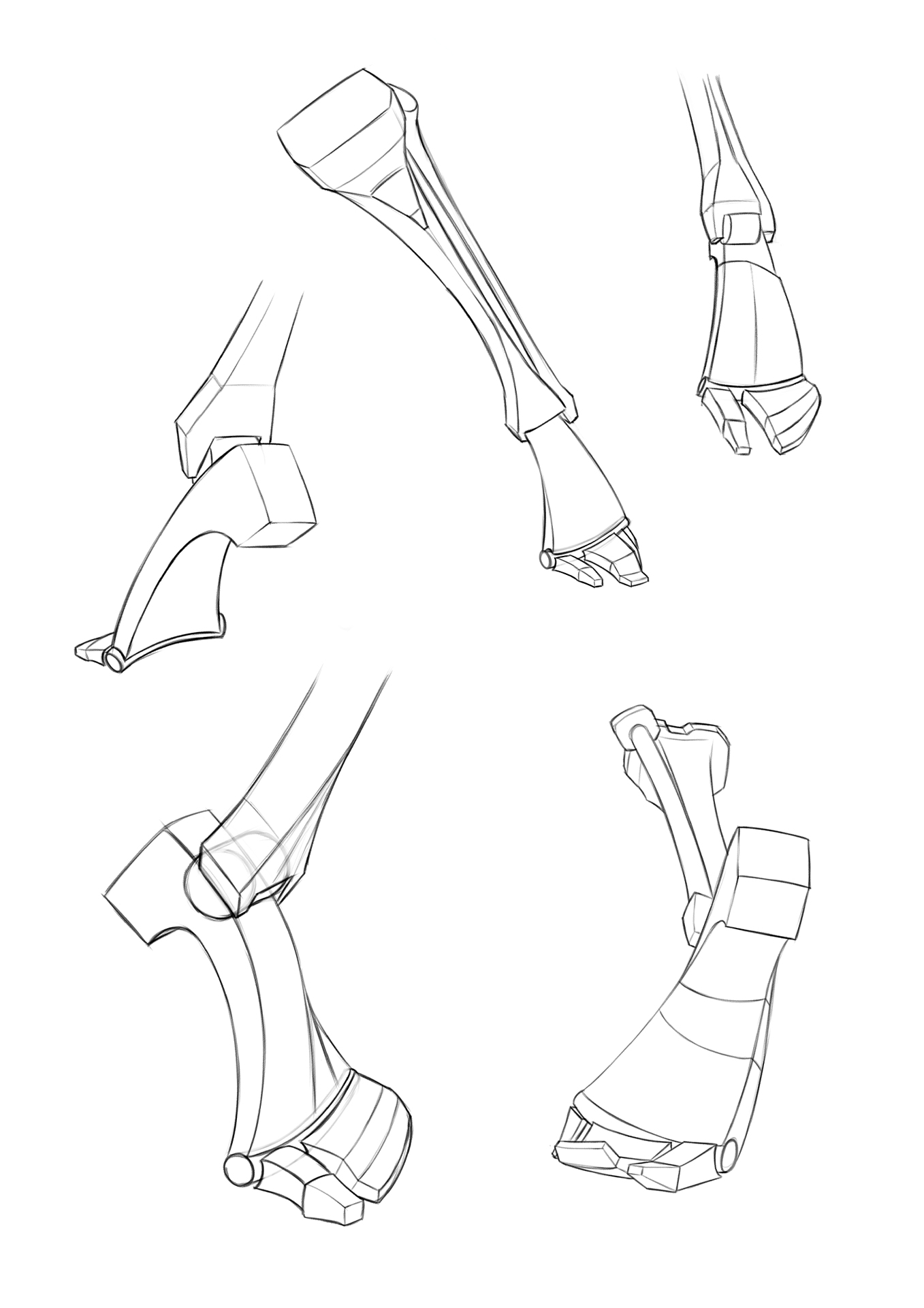 Simple Skeleton Foot Drawing